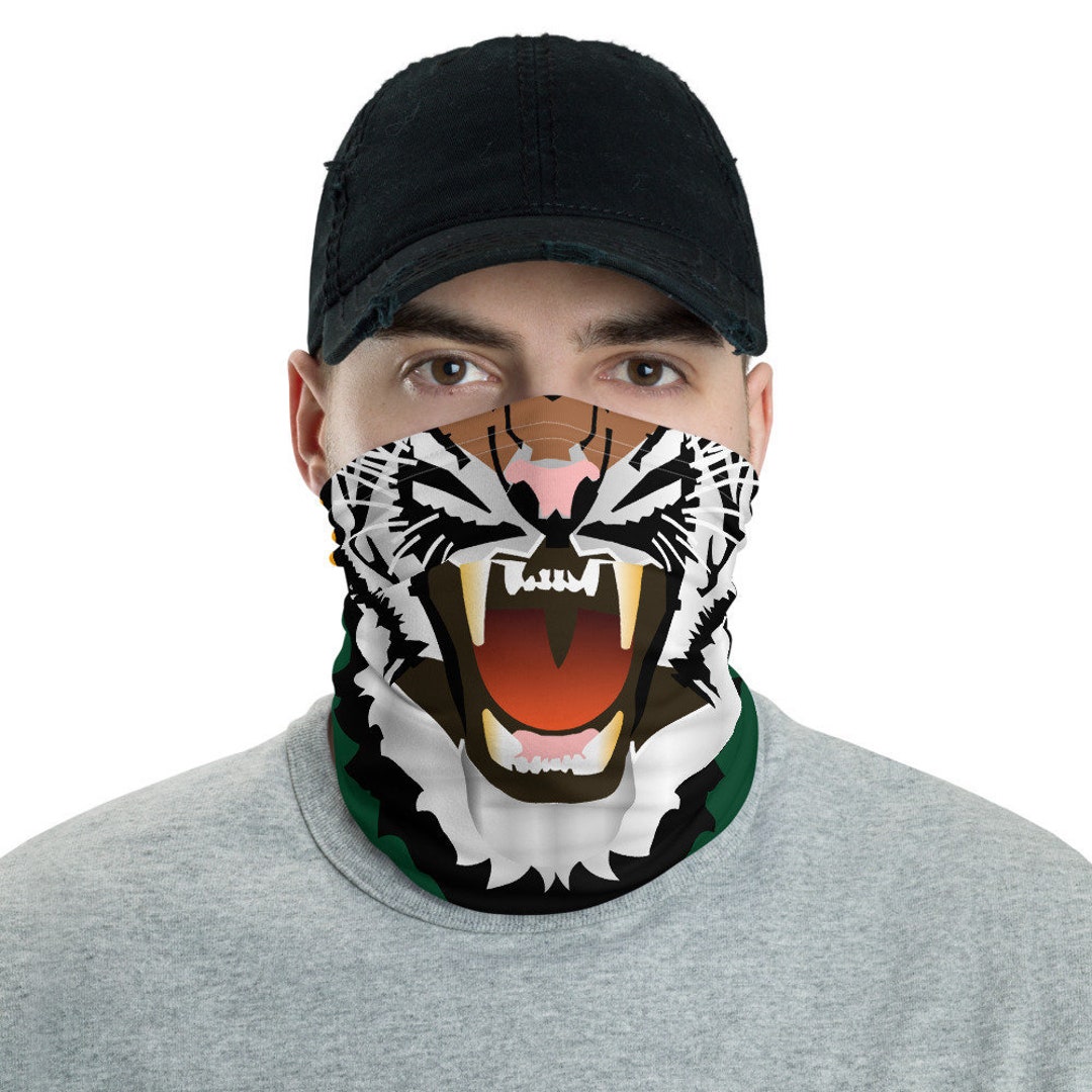 Tiger Face Fangs Teeth Face Mask Neck Gaiter Shield Social Distancing ...