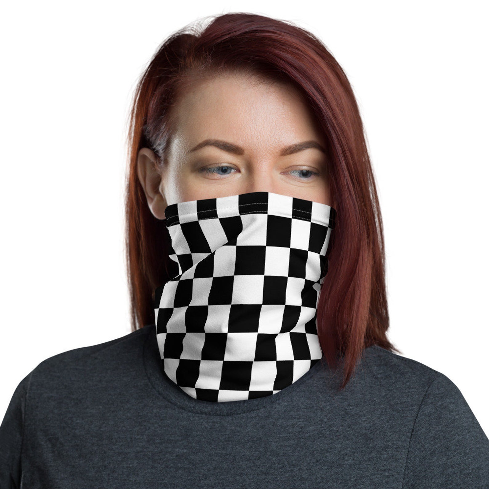Checkered Checkerboard Pattern Face Mask Wind Neck Gaiter - Etsy
