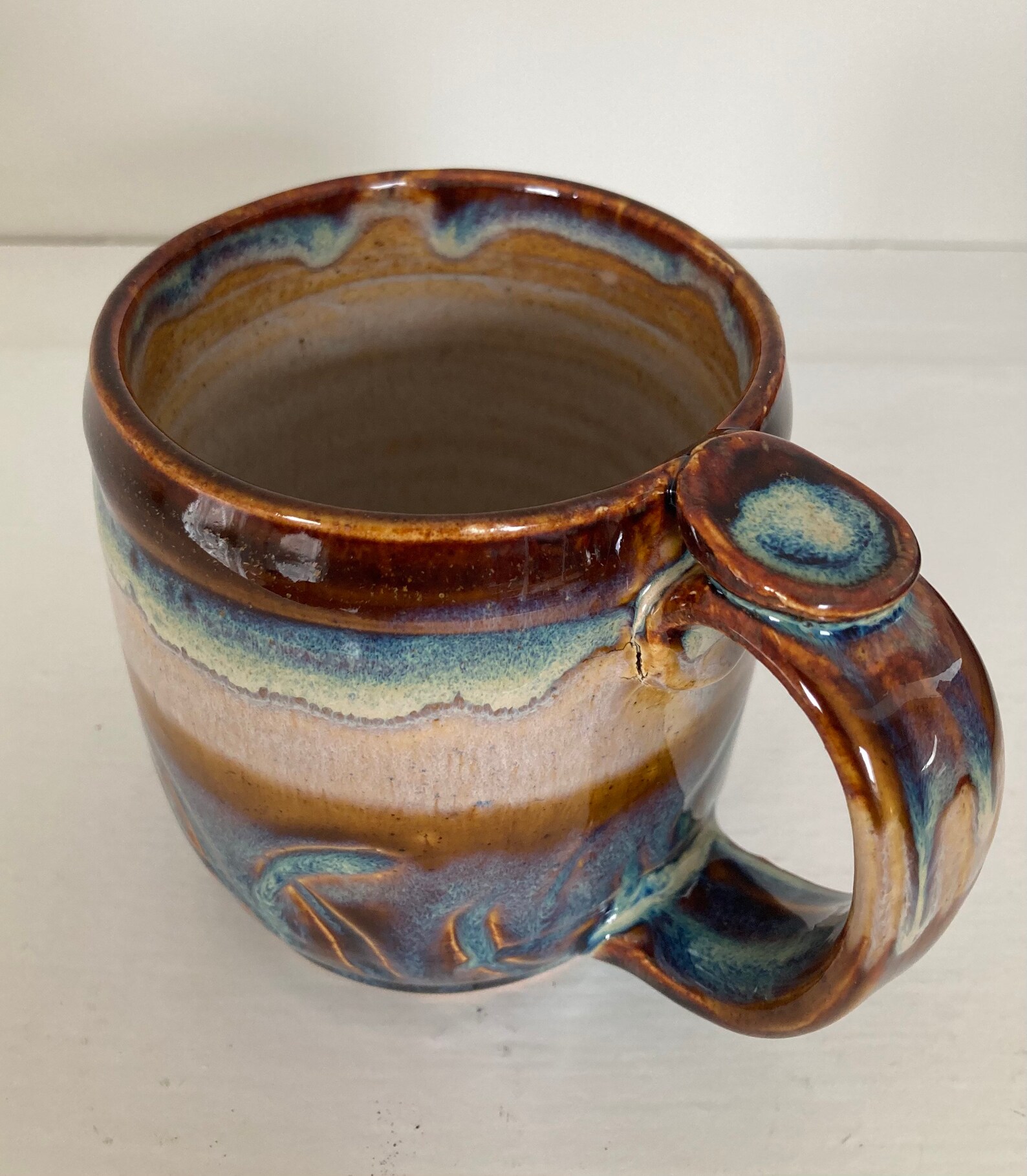 Beautiful textured wheel thrown mug | Etsy