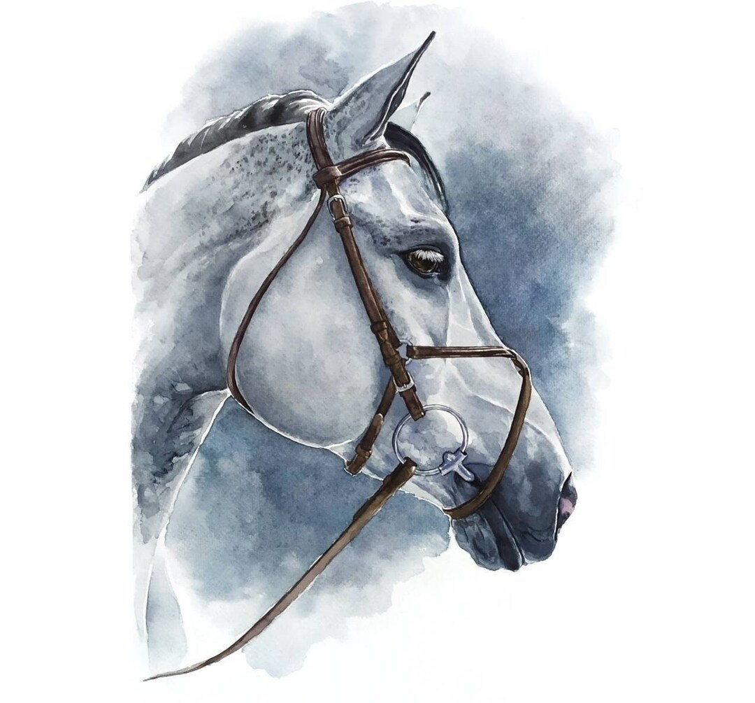 Horse Owner Gift Custom Painted Horse Painting Real Watercolor Horse ...