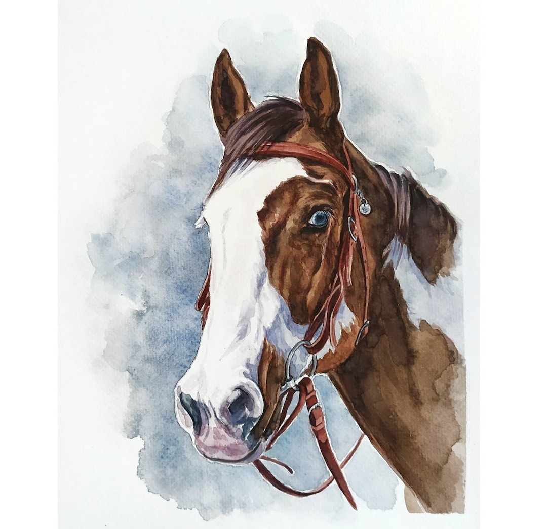 Custom Painted Horse Portrait From Photo Horse Trainer Gift Real ...