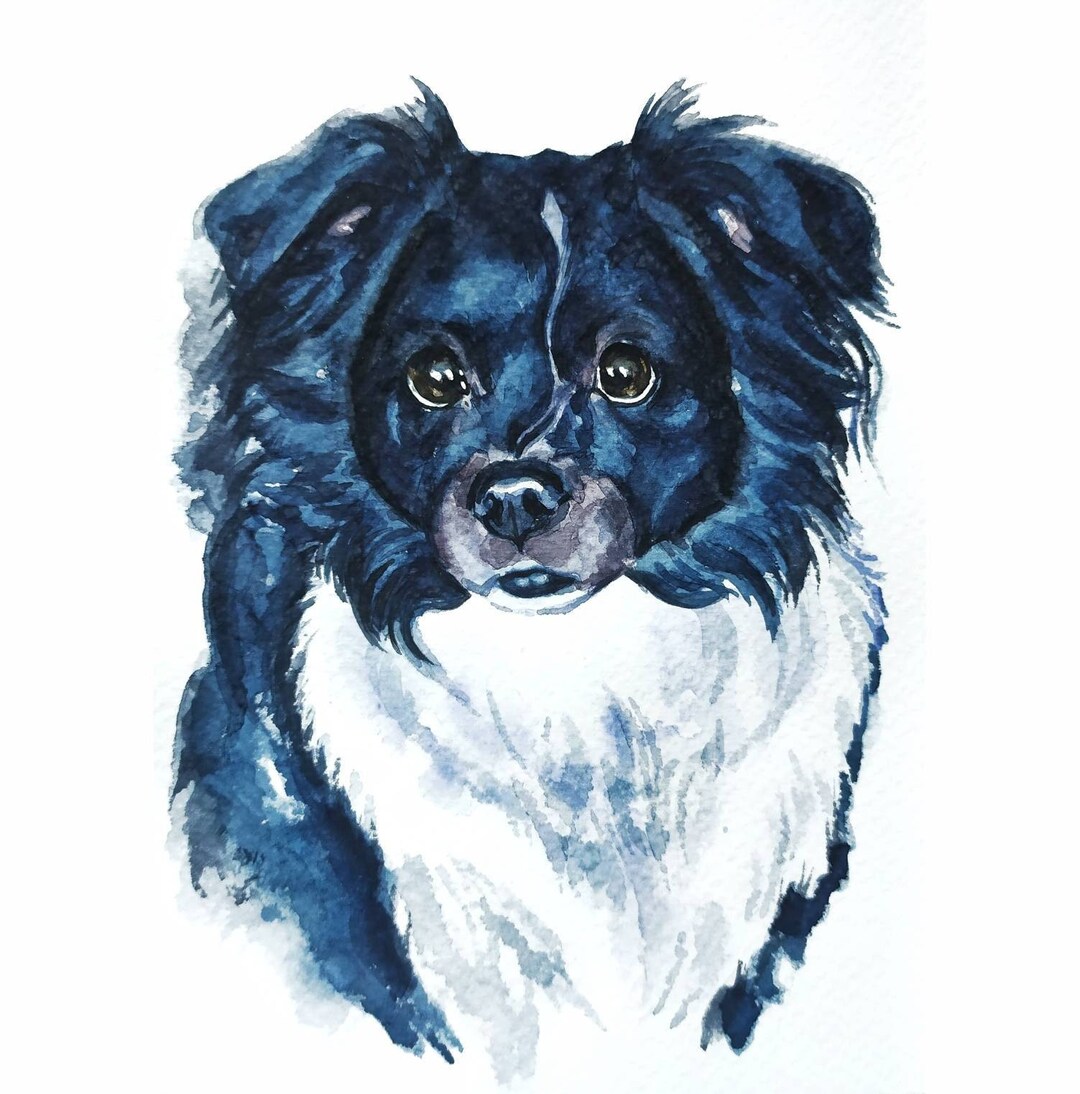 Custom Hand Painted Dog Portrait Real Watercolor Dog Painting From ...