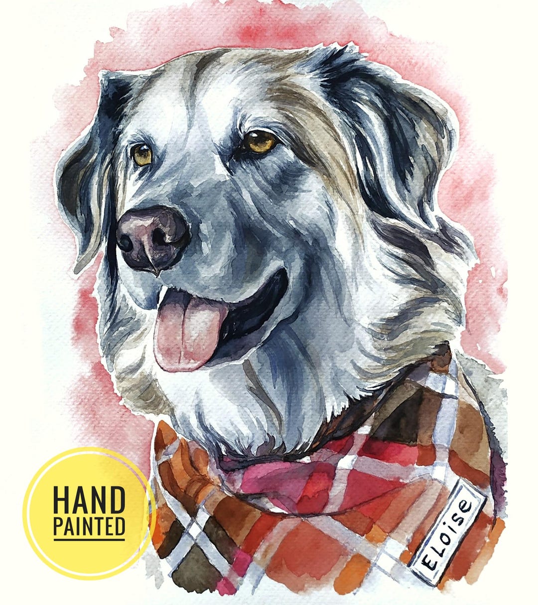 Painted Portrait Dog From Photo Dog Memorial Gift Dog Custom Art Dog ...