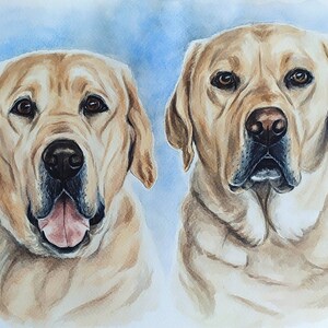 Custom Three Dogs Portrait From Photo Hand Painted Dog Owner Gift Dog ...