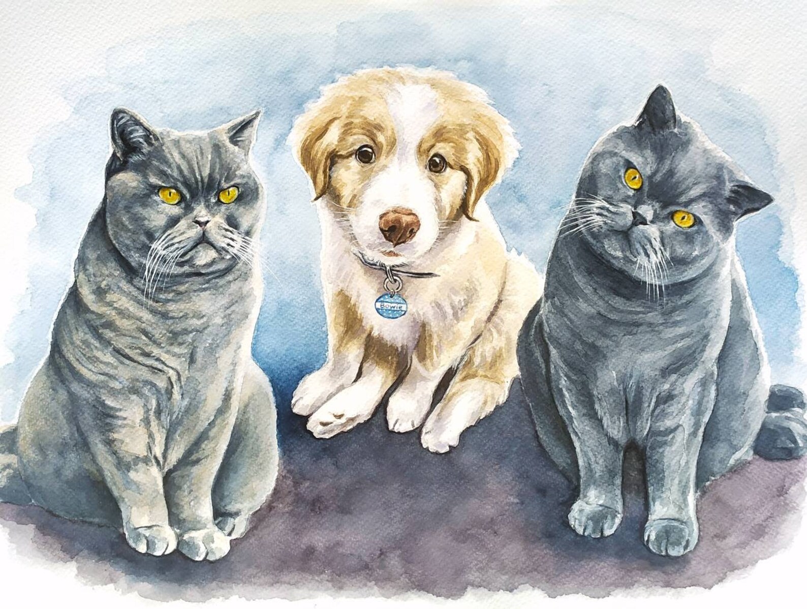 Custom Cats Portrait From Photo Cat Mom Gift Cat Dad Gift | Etsy