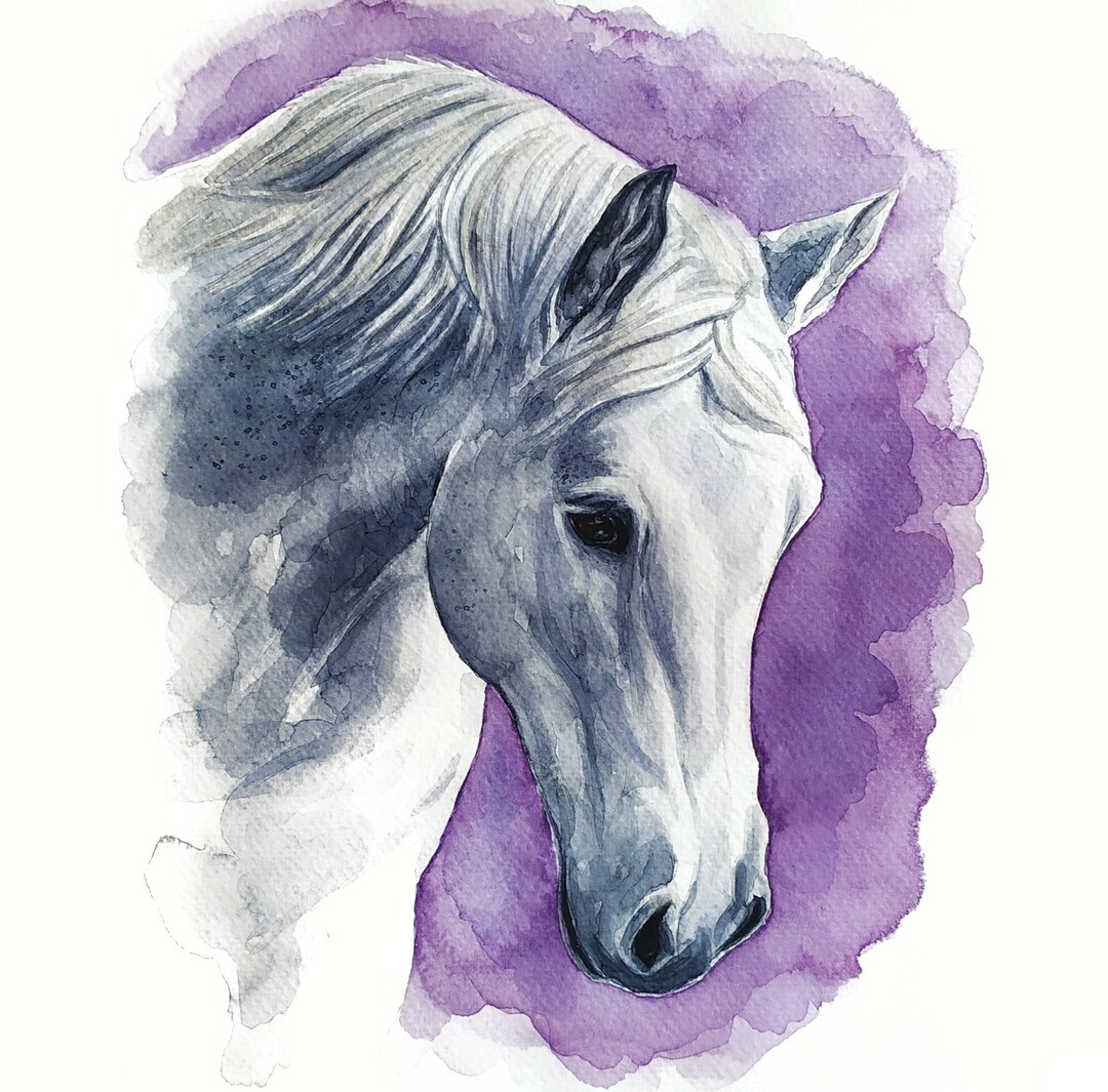 Custom Painted Horse Portrait From Photo Horse Trainer Gift Equestrian ...