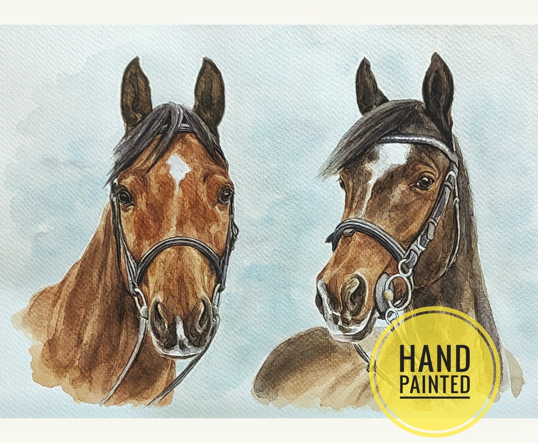 Custom Painted Horses Portrait From Photo Personalized Horse Painting ...