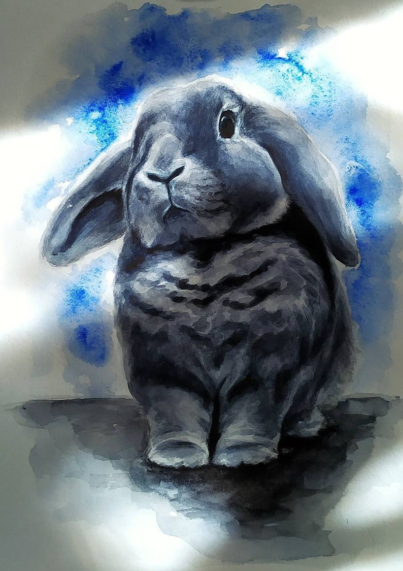 Custom Bunny Painting Custom Rabbit Owner Gift - Etsy