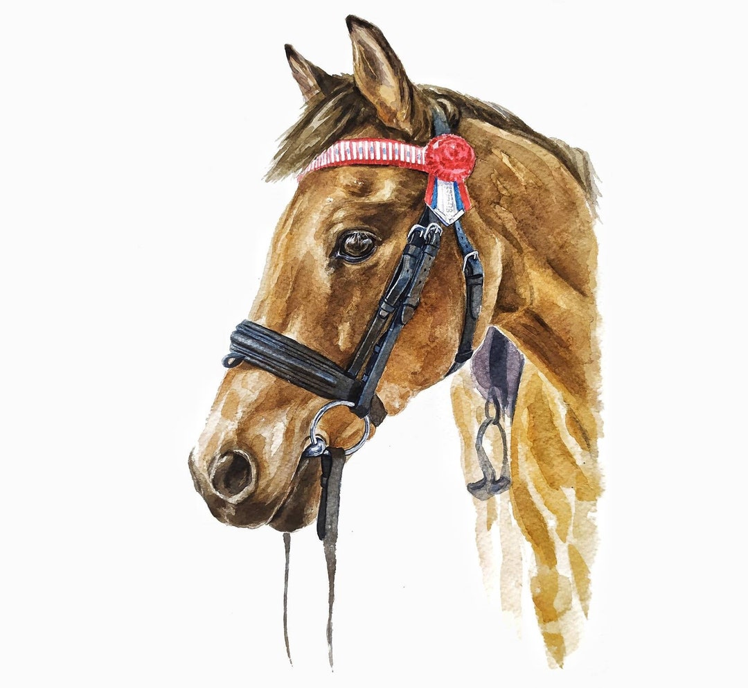 Custom Painted Horse Portrait Custom Horse Painting From Photo Memorial ...