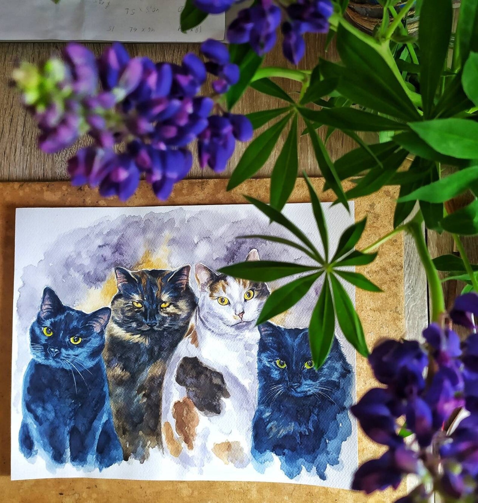 Custom Cats Portrait From Photo Cat Mom Gift Cat Dad Gift | Etsy