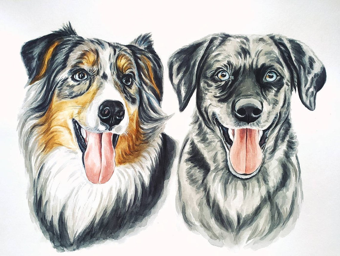 Custom Cats Portrait From Photo Cat Mom Gift Cat Dad Gift - Etsy