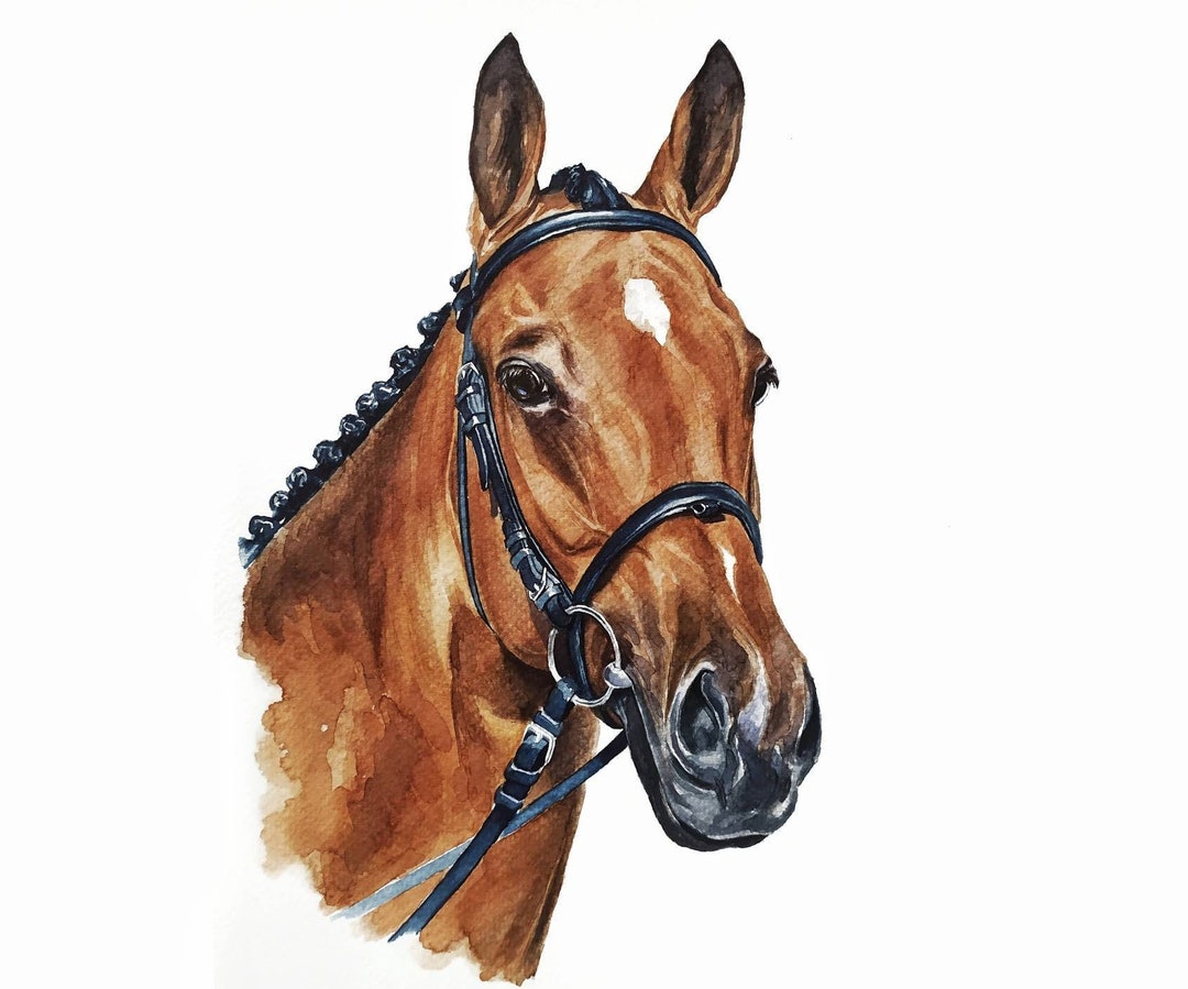 Custom Painted Horse Portrait From Photo Memorial Horse Painting Real ...