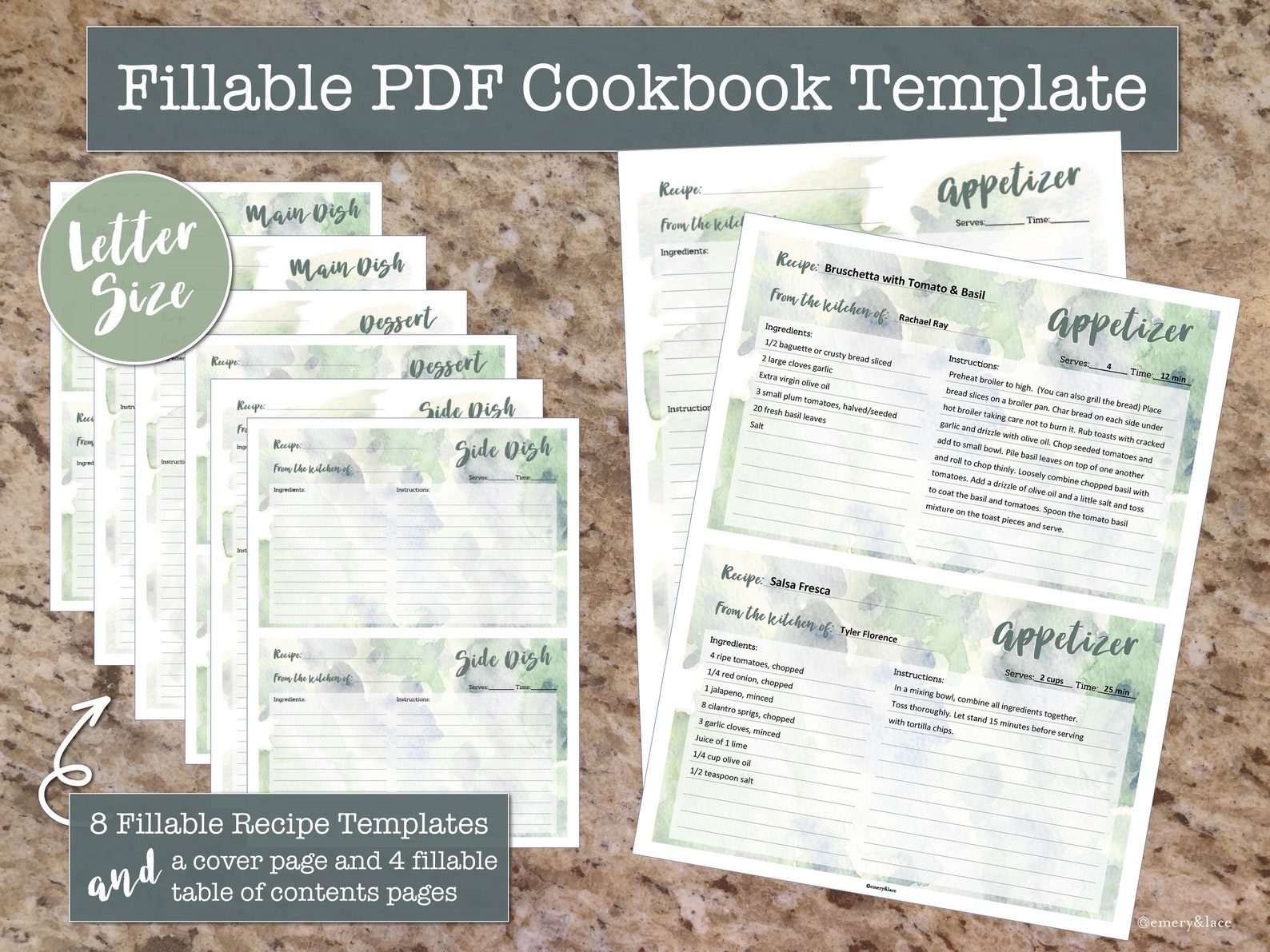 Printable Fillable Cookbook Recipe Binder PDF Template - Etsy