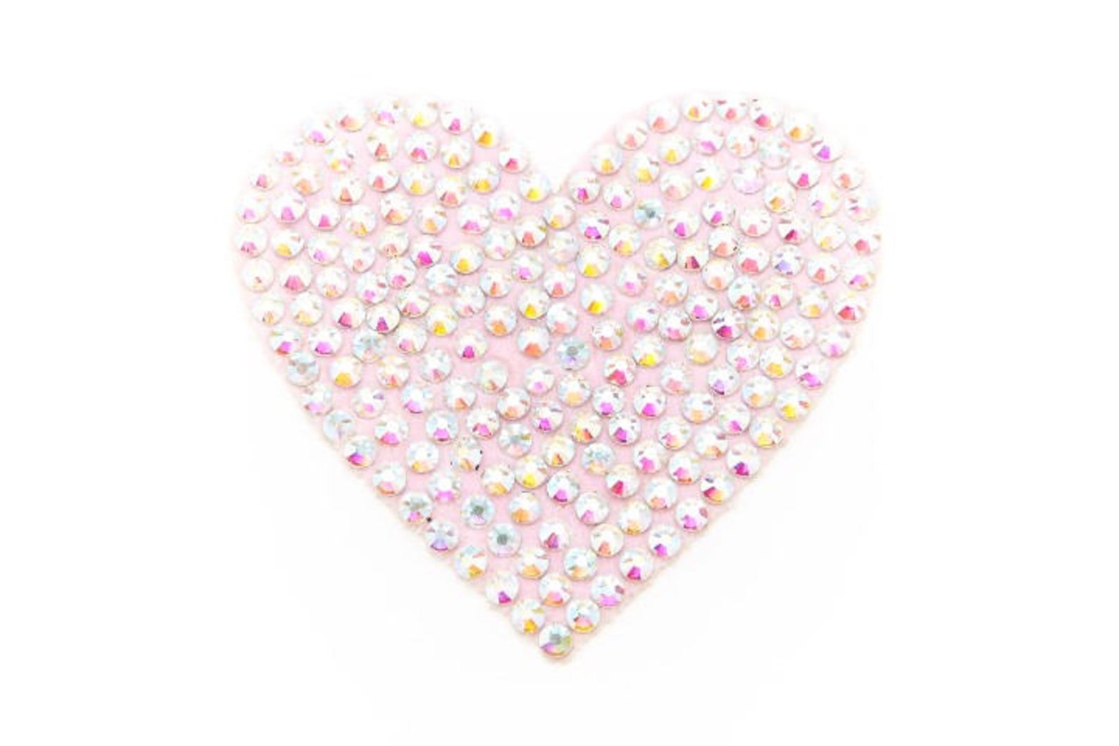 Heart shaped pink pubic decoration merkin with rhinestones | Etsy