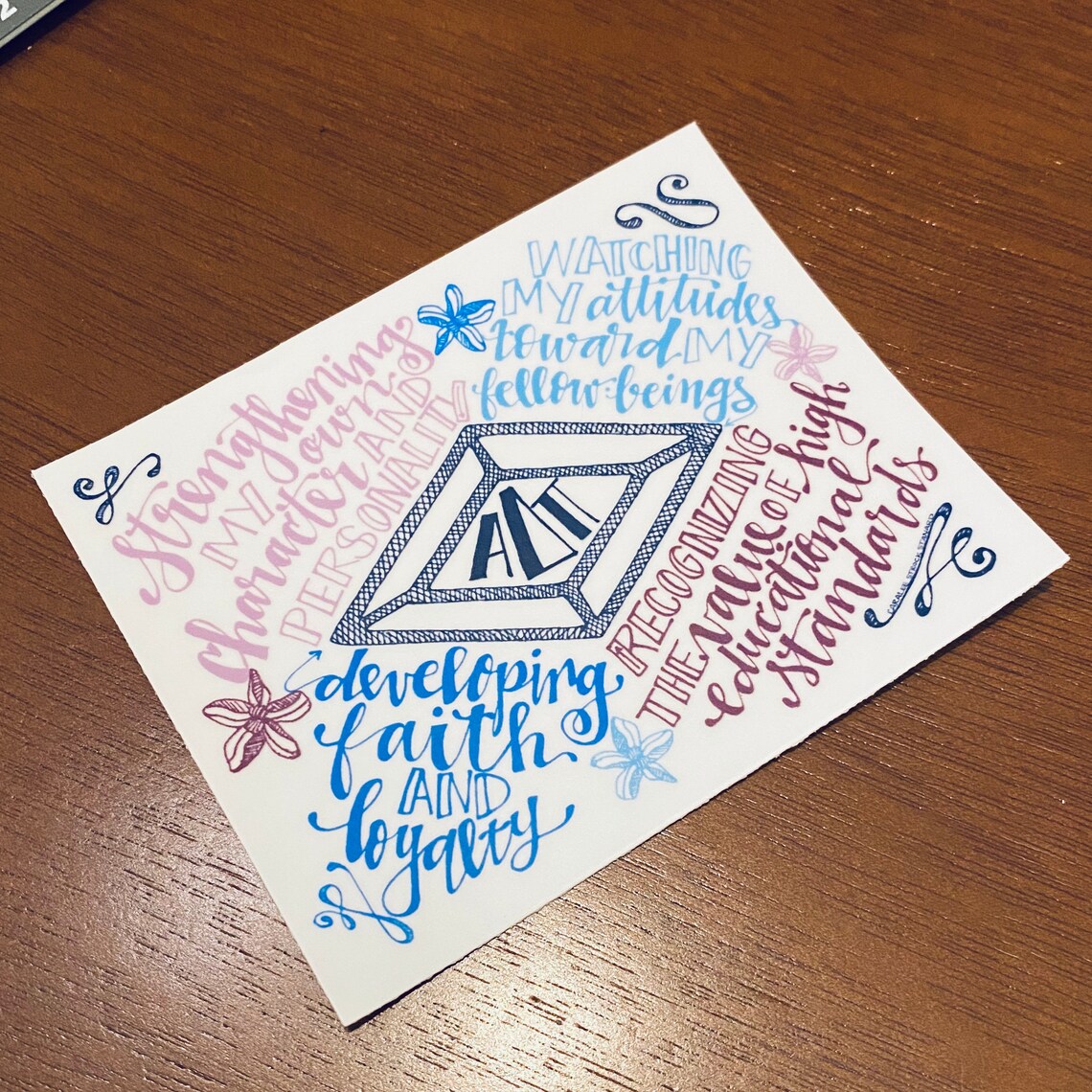 Alpha Delta Pi Creed Sticker Etsy