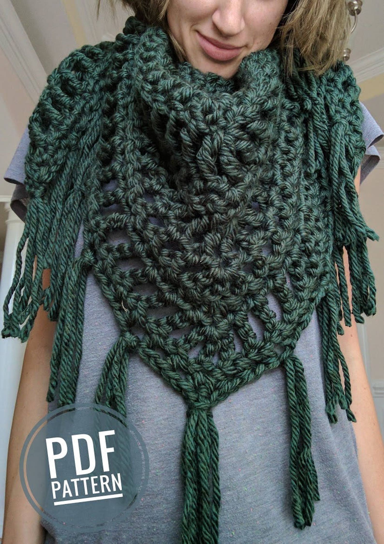 The Yarrow Triangle Scarf PATTERN, Crochet Scarf, PDF, Digital Download ...