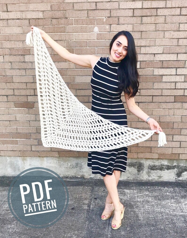 The Yarrow Triangle Scarf PATTERN, Crochet Scarf, PDF, Digital Download ...