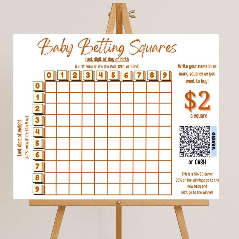 Baby Shower Betting Sign - Etsy
