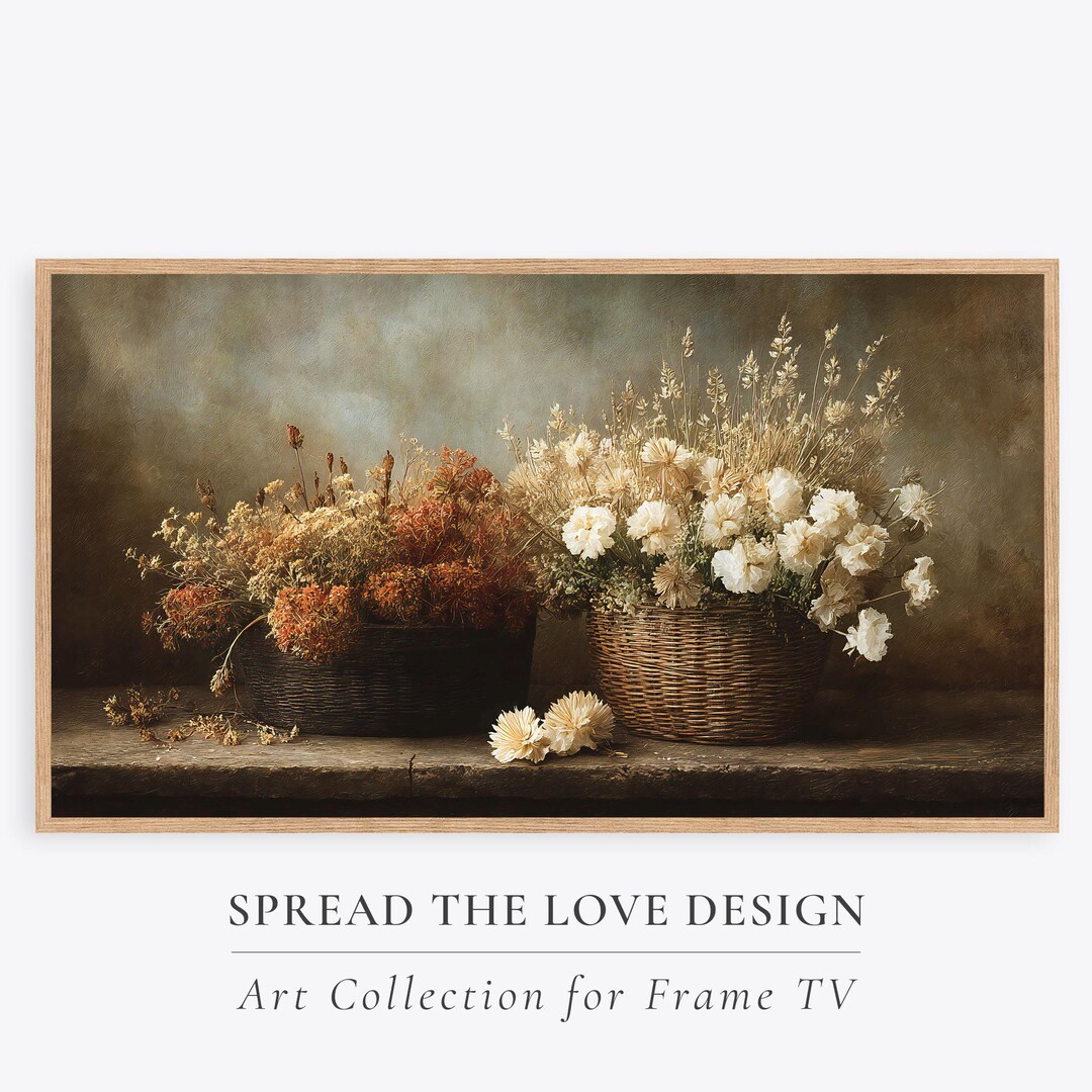 Flower Painting Frame TV Art, Autumn Screensaver, Antique Wildflower ...