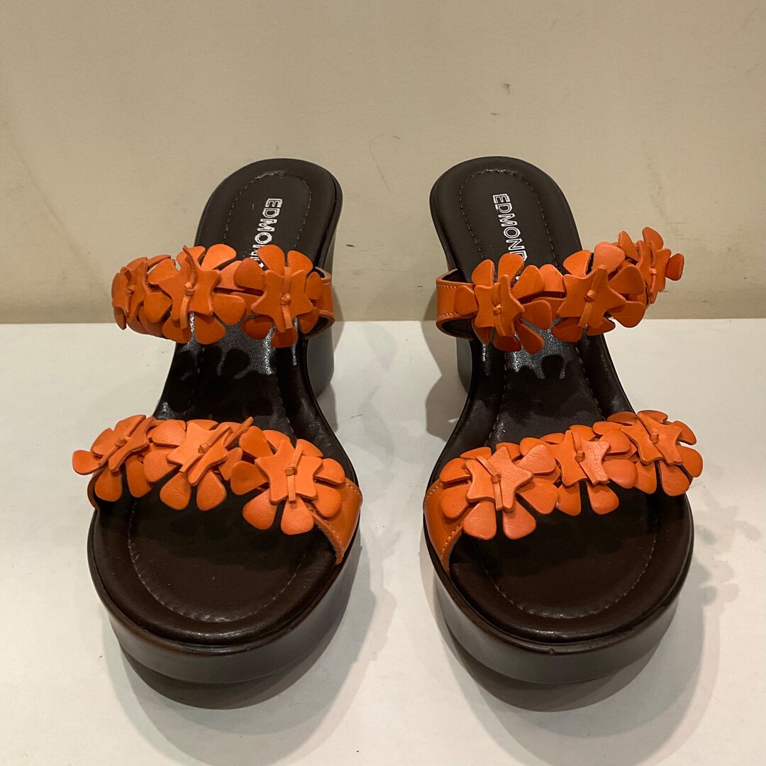 Vintage Orange Leather Clog From the 90s /vintage/made in - Etsy