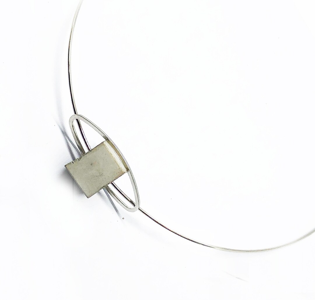 Choker Chain Necklace Concrete Jewelry With Cube Concrete - Etsy