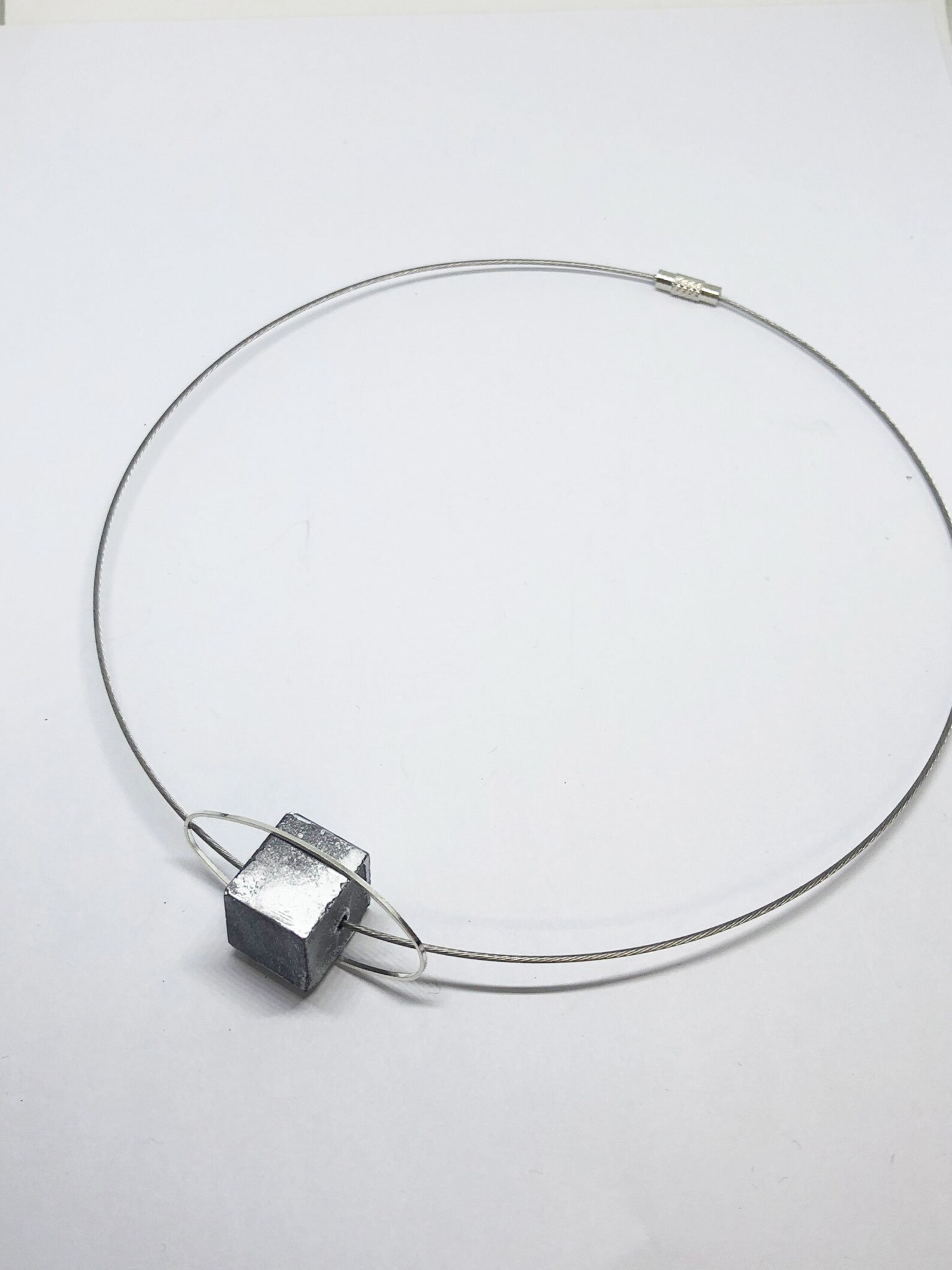 Choker Chain Necklace Concrete Jewelry With Cube Concrete - Etsy