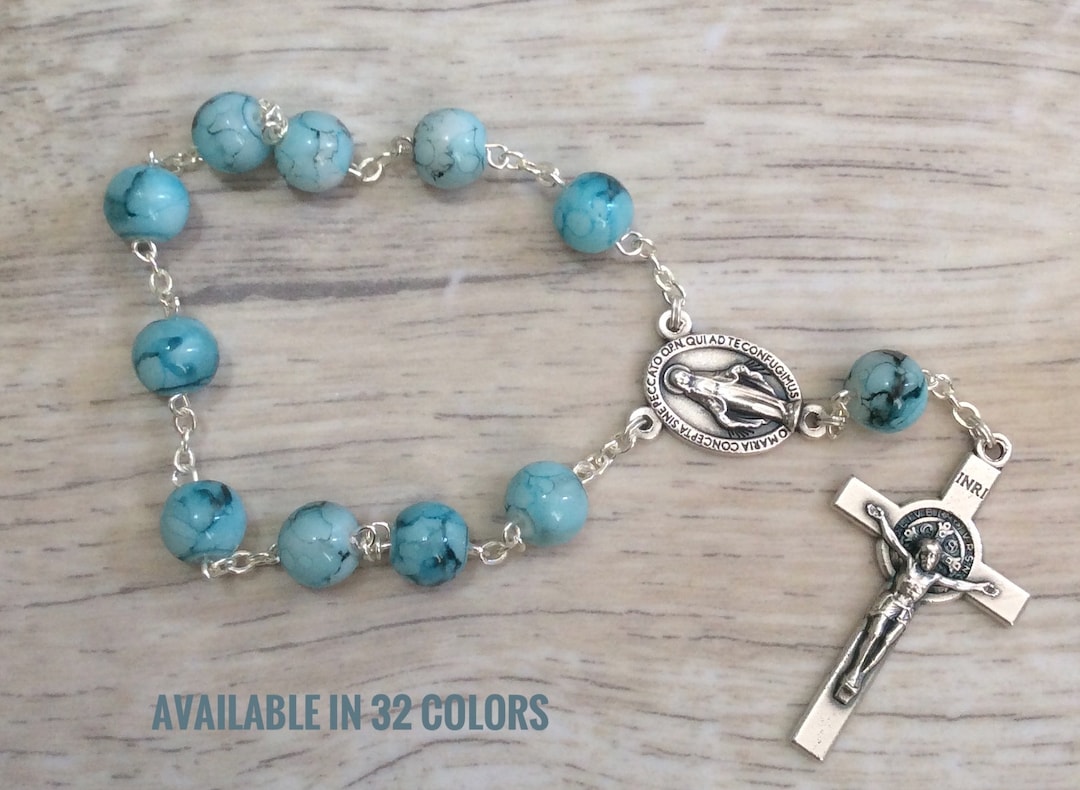 Single Decade Rosary With Saint Benedict Crucifix, Pocket Rosary ...