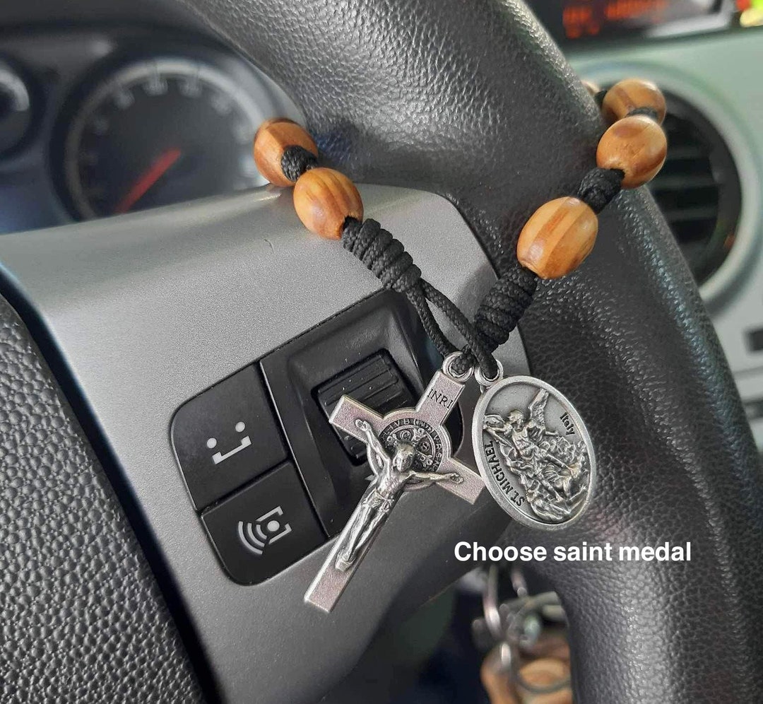 Catholic Wooden Car Rosary, Pastor Travel Gifts One Decade Auto Rosary ...