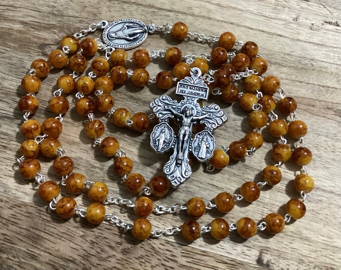 Lapis Lazuli Franciscan Crown Rosary - Etsy