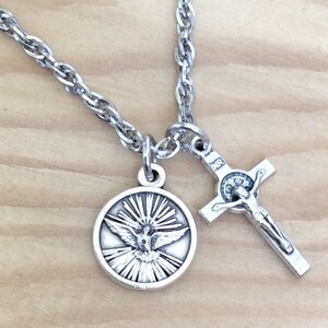 Holy Spirit Necklace. Catholic Necklace. Holy Family. Holy Spirit Medal ...