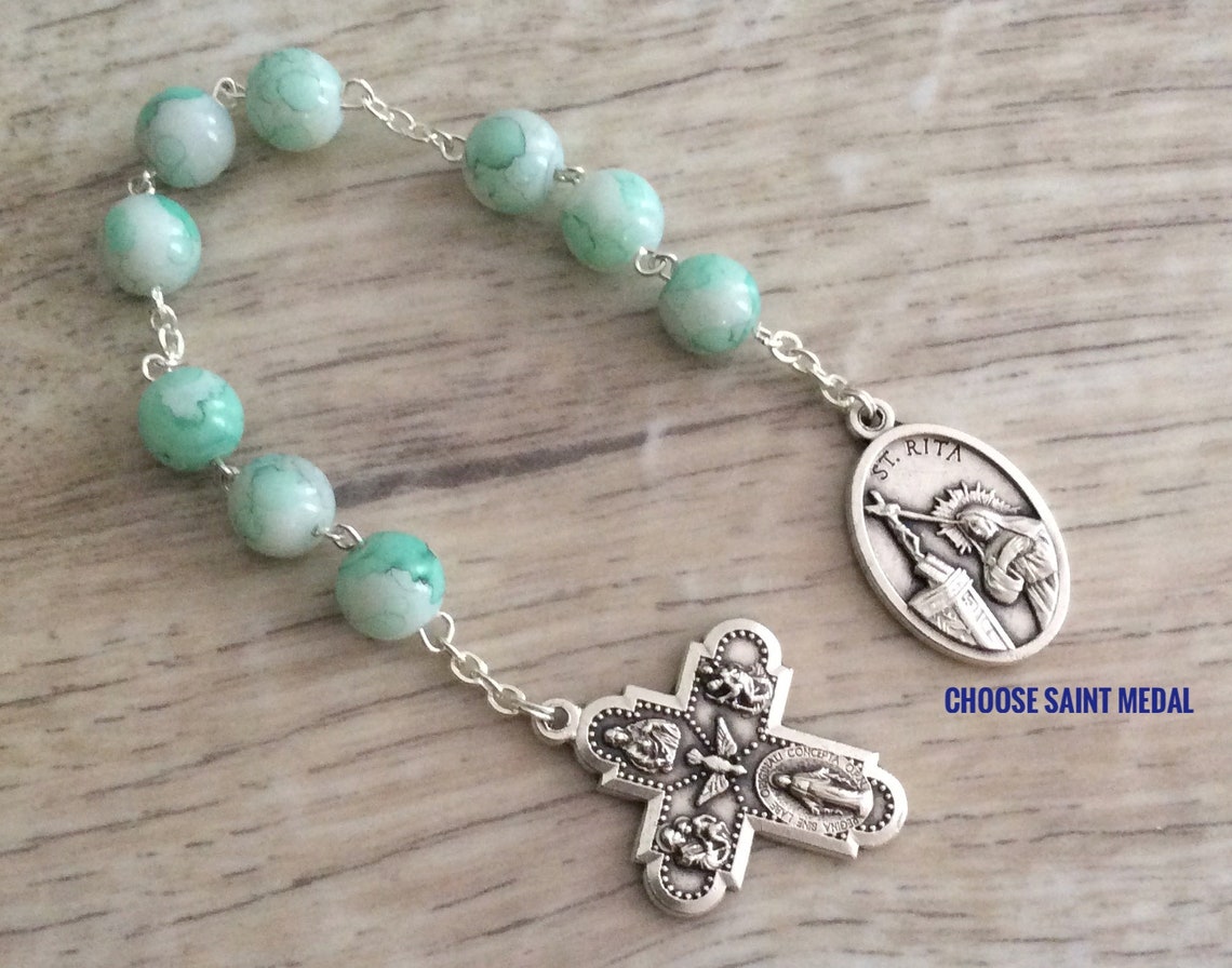 St Rita Chaplet Catholic Prayer Beads Nine Bead Chaplet St - Etsy