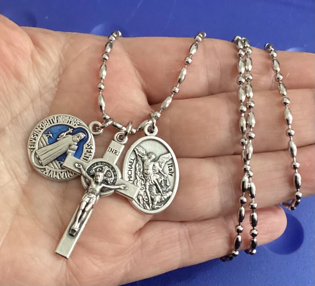 Protection From Evil Necklace, Catholic Saint Pendant Necklace ...