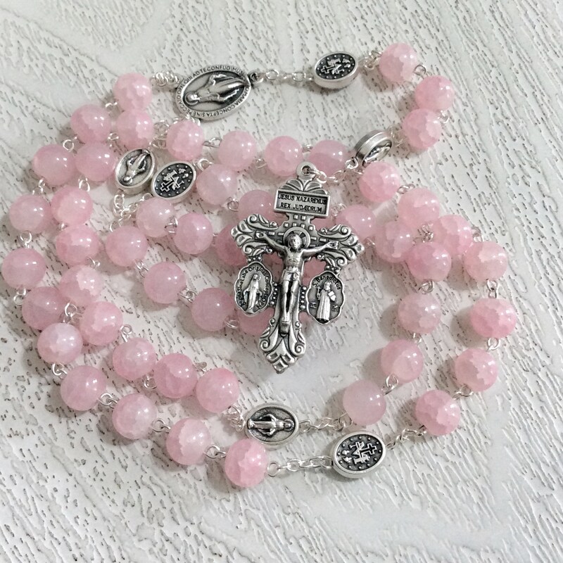 Pink Rosary - Etsy