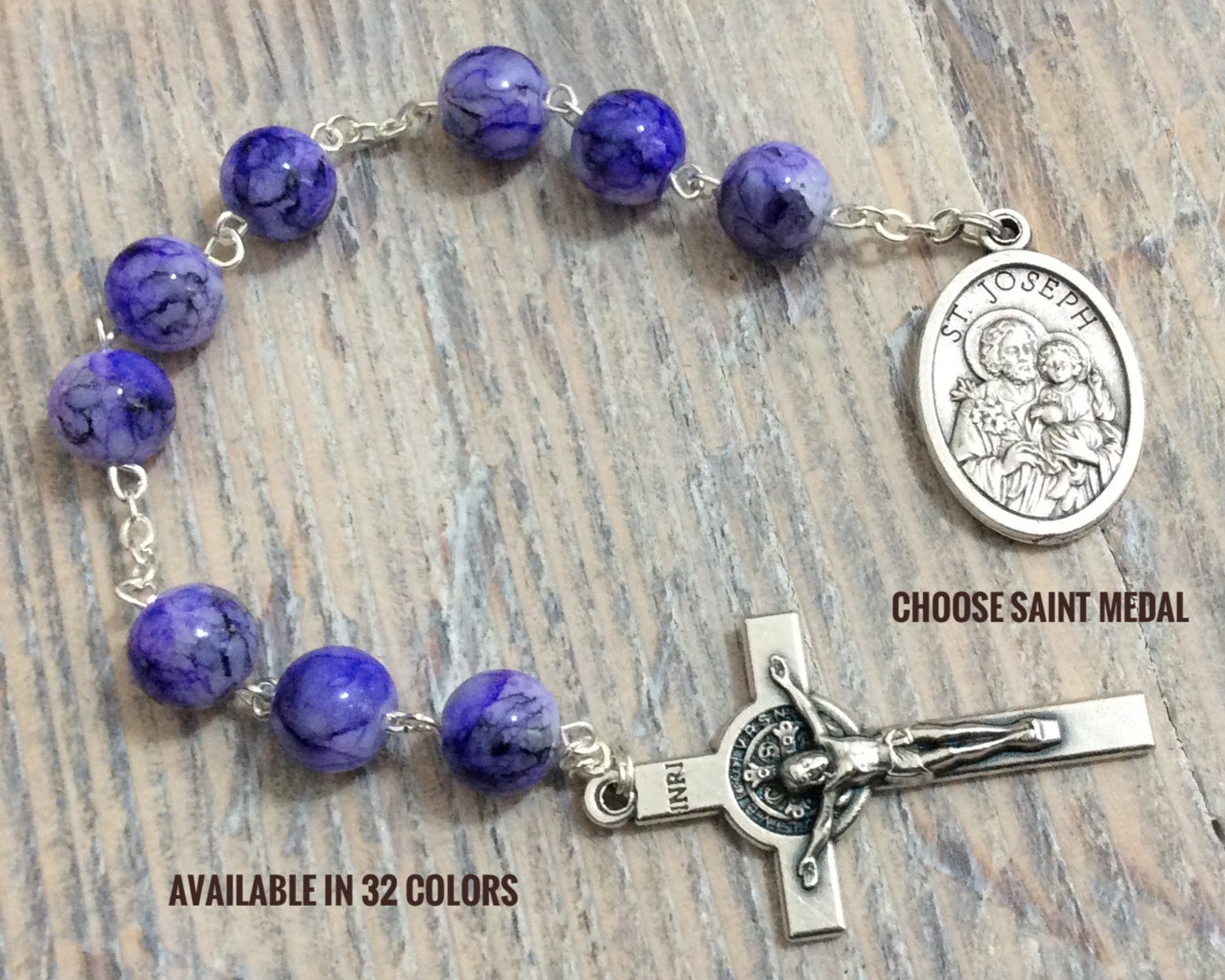 St Joseph Chaplet Pocket Rosary Catholic Prayer Beads Nine - Etsy