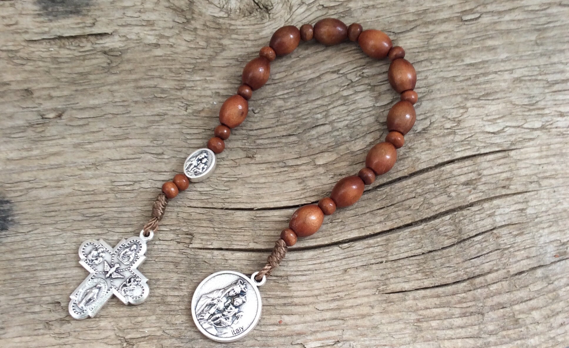 Scapular rosary Pocket Rosary Wooden rosary Rosary tenner | Etsy