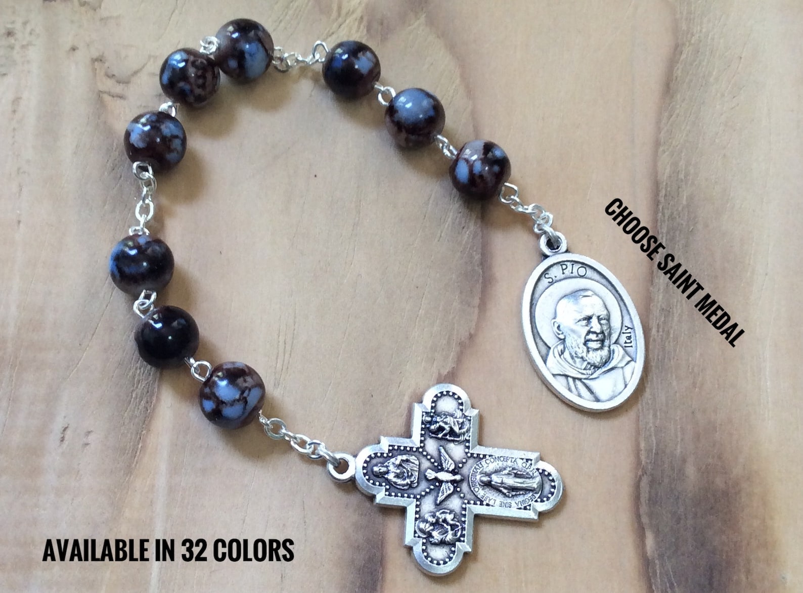 Padre Pio Chaplet Pocket Rosary Catholic Prayer Beads Nine - Etsy UK