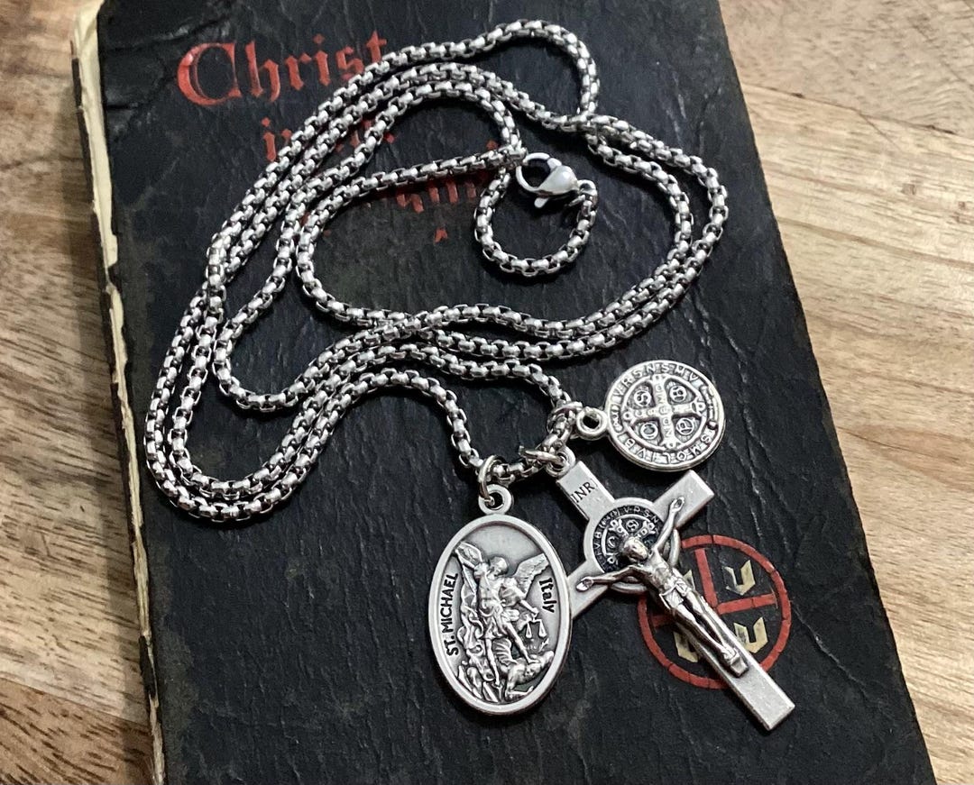 Protection From Evil Necklace, Catholic Saint Pendant Necklace ...