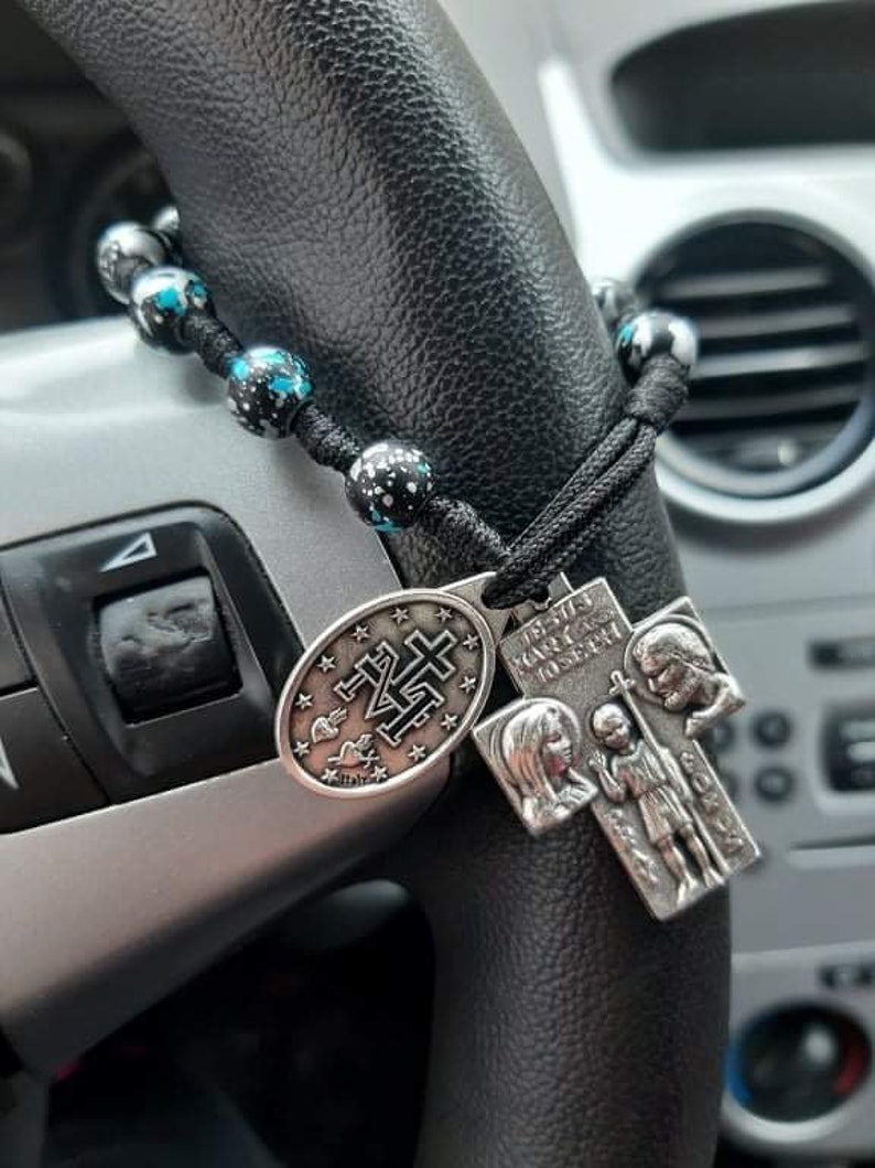 Catholic Car Rosary, Pastor Travel Gifts One Decade Auto Rosary, Car ...