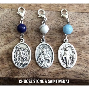 Rosary Marker, Gemstone Catholic Medals Keychain Gadgets ,lobster Clasp ...