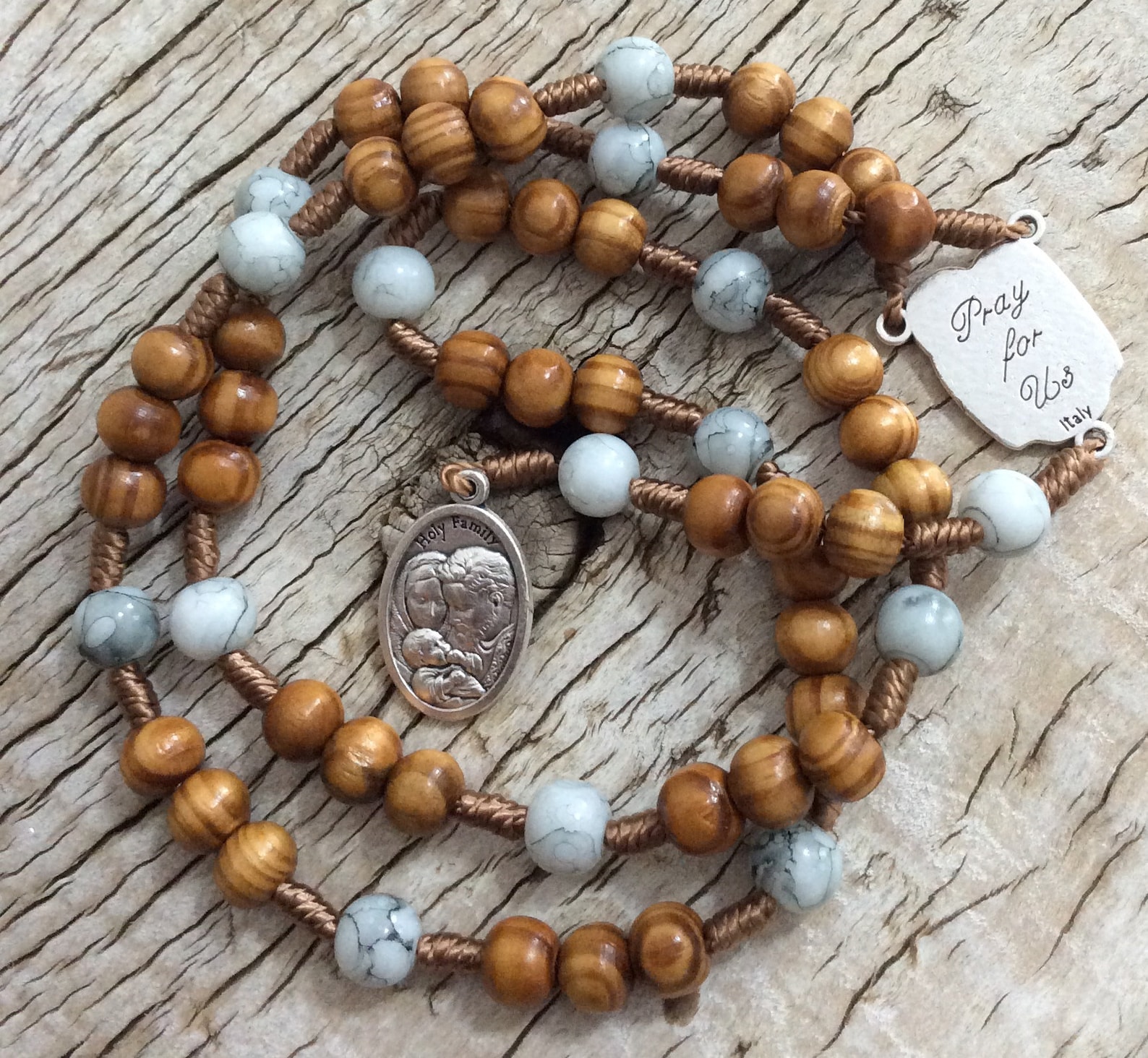 St Joseph Wood Bead Rosary Chaplet of St Joseph Saint of - Etsy