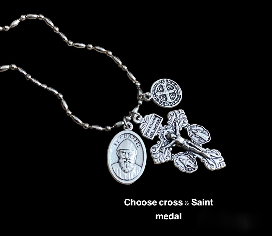 St Charbel Necklace, Protection From Evil Necklace, Catholic Saint ...