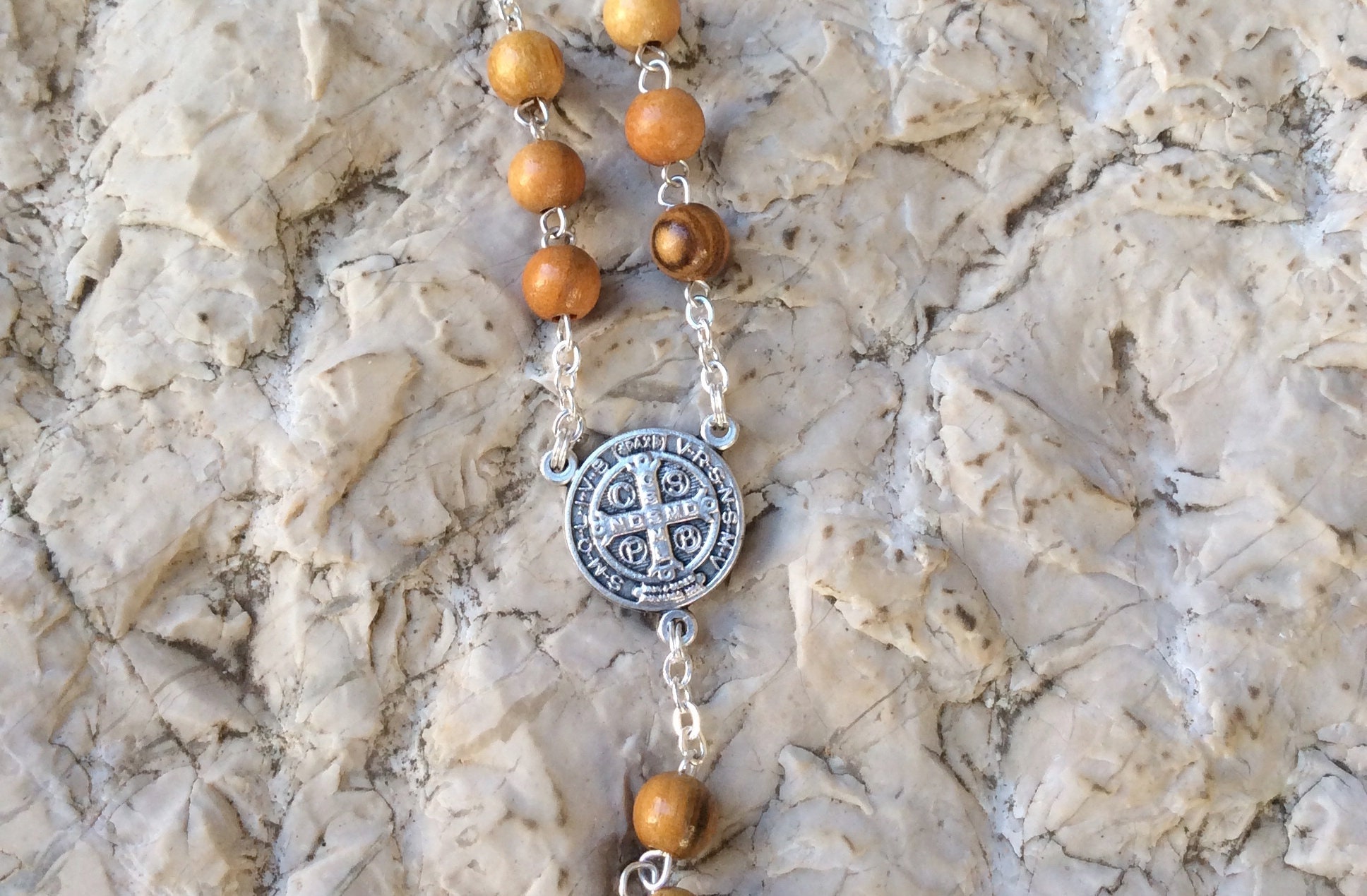 St Michael Chaplet Olive Wood Rosary Saint Michael Rosary - Etsy