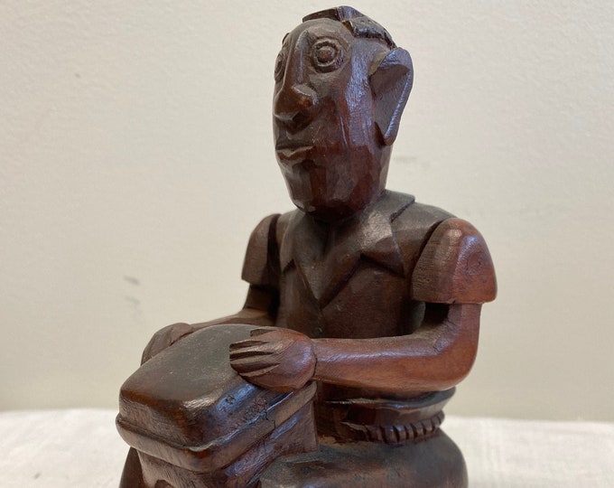 Wood Articulated Bongo Drum Player Hand Carved - Etsy