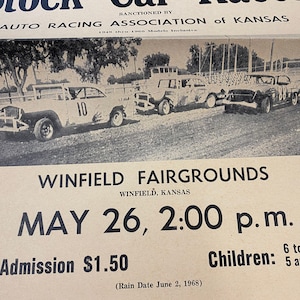 Stock Car Races Winfield Kansas Flyer - Etsy