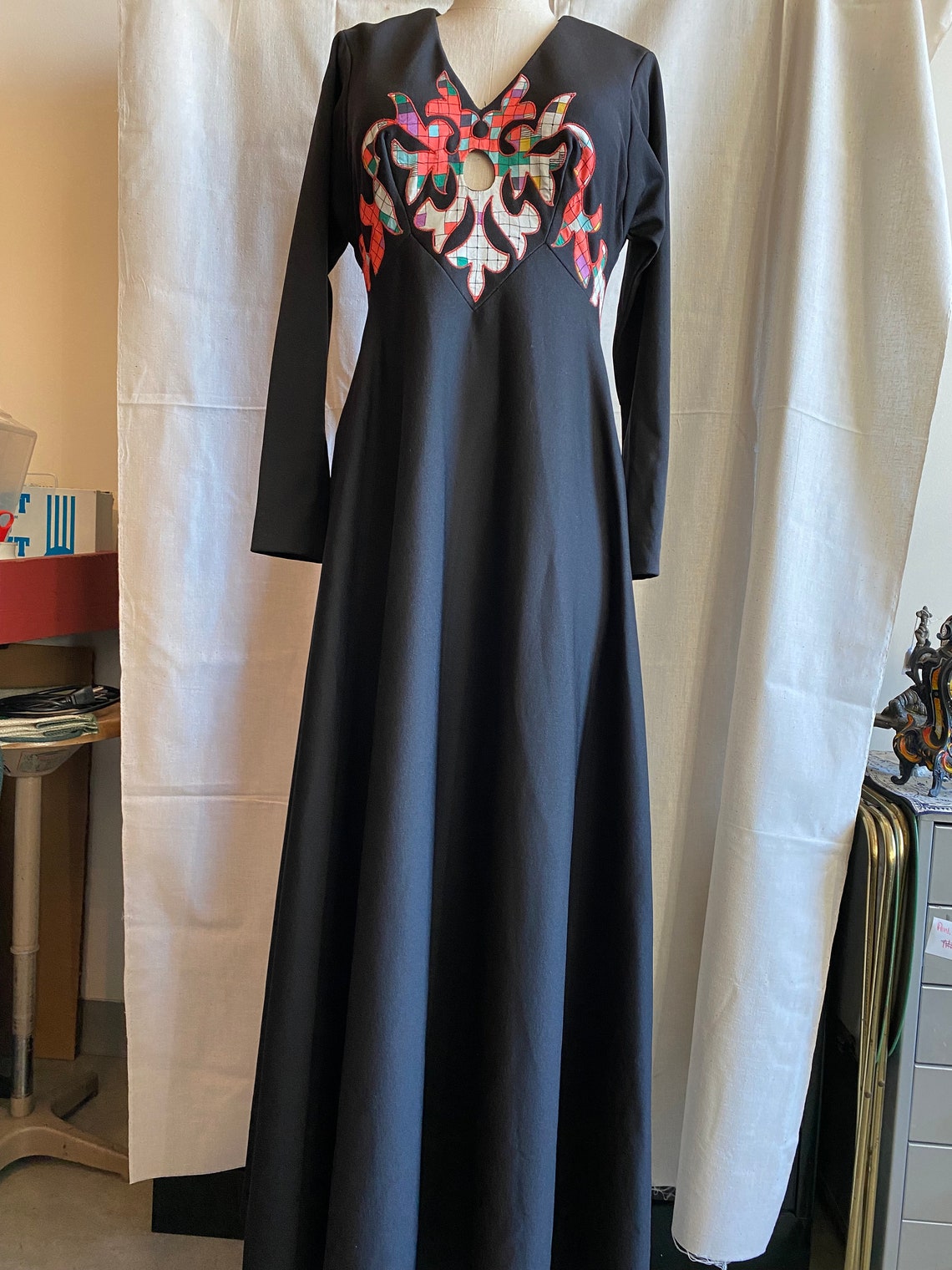 Black Keyhole Back Maxi Dress - Etsy