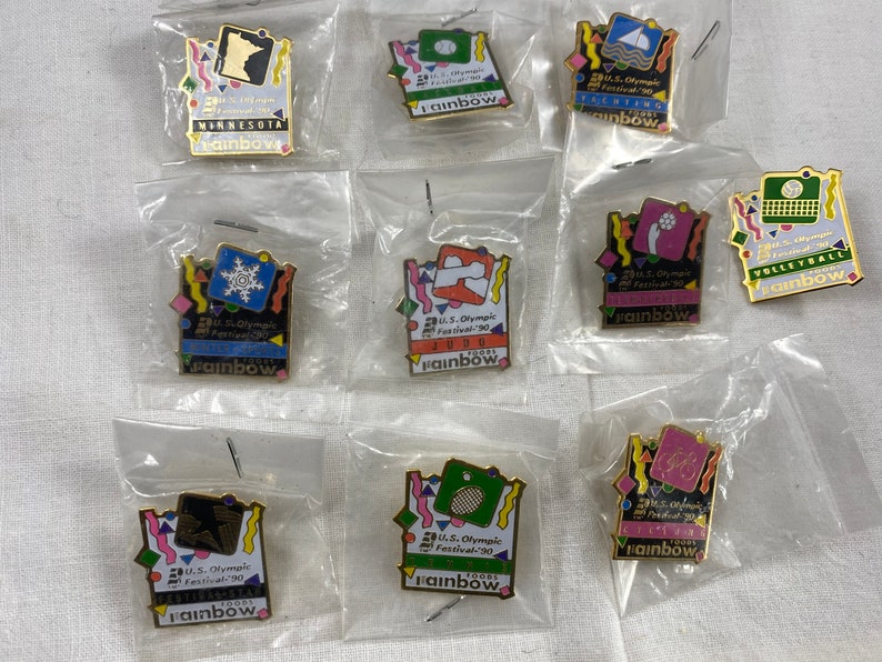 US Olympics 1990 Rainbow Foods Pins Set of 10 | Etsy