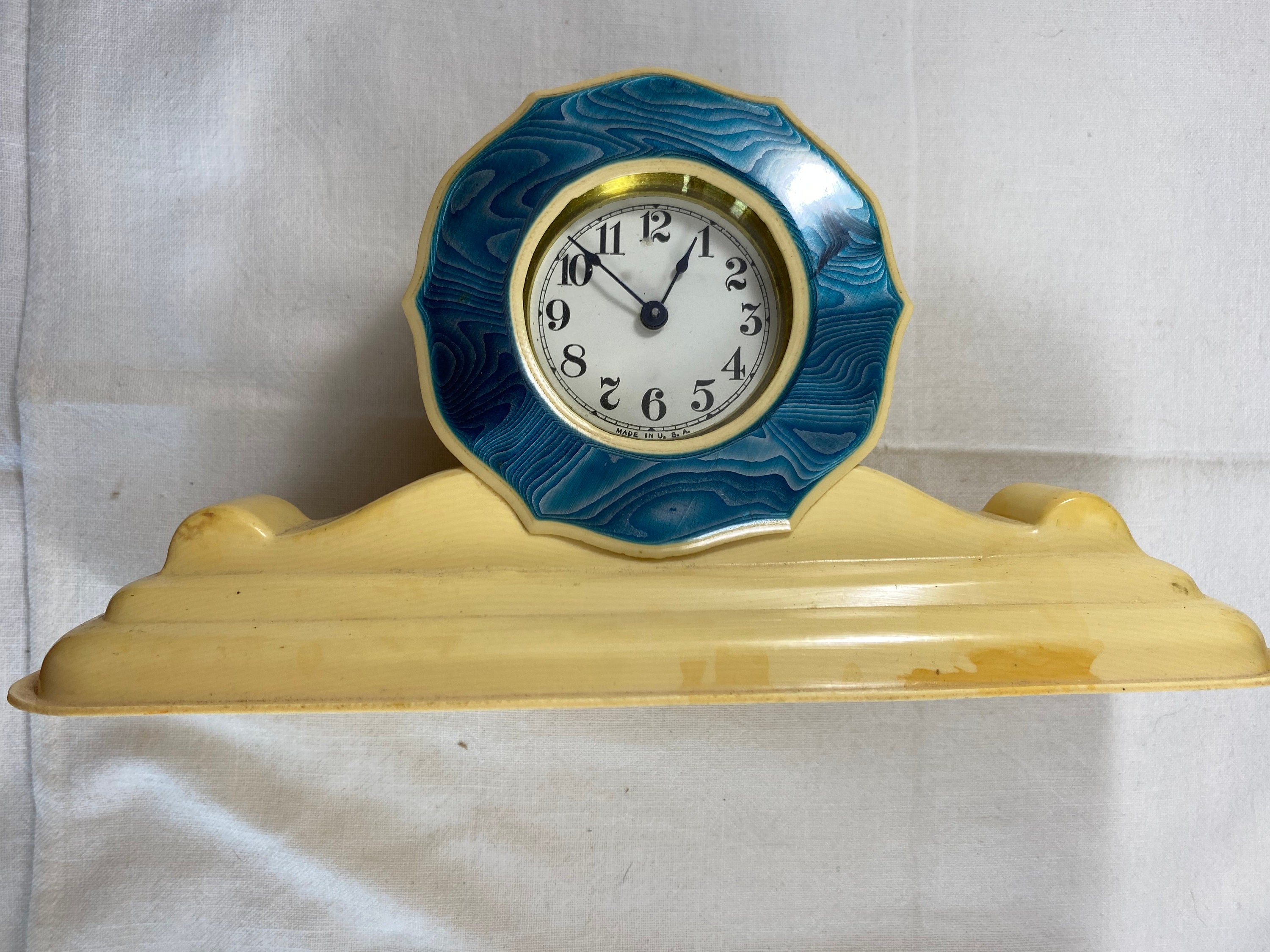 Wilcox Celluloid French Ivory Vanity Clock | Etsy