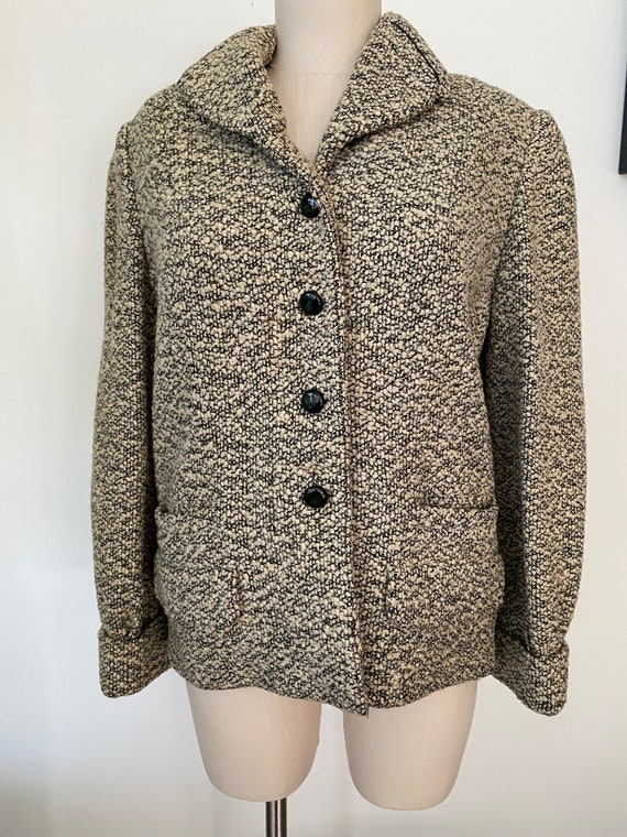 Wool Women's 1950's Short Jacket With Shoulder Pads - Gem