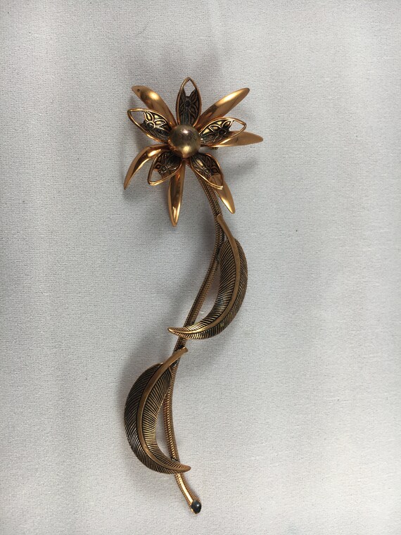 Copper Flower Brooch - Gem