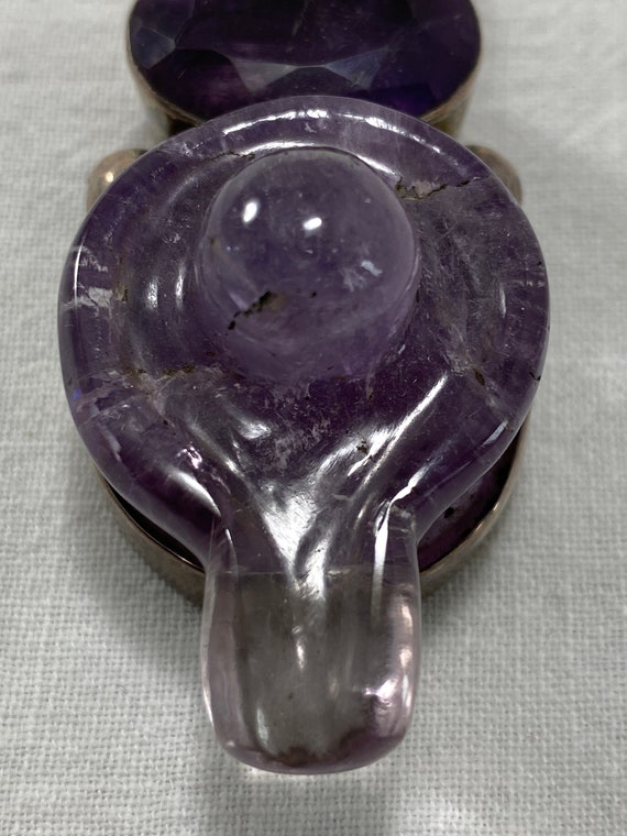 Carved Amethyst Shivling Shiva Lingam Pendant Set In … - Gem